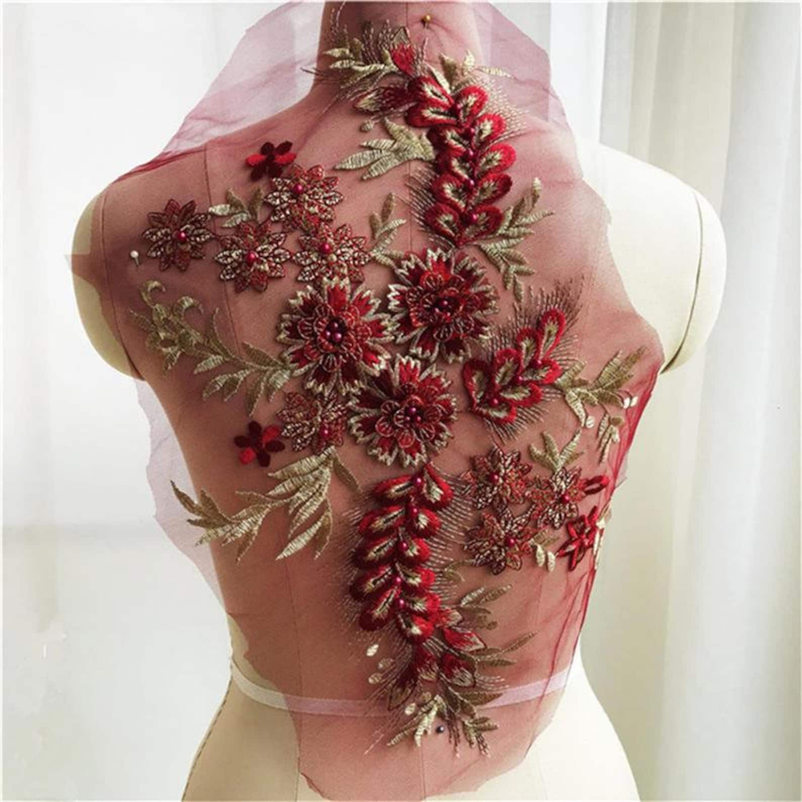 2 Colors Luxury 3D Beaded Embroidered Lace Flowers Lace - Etsy