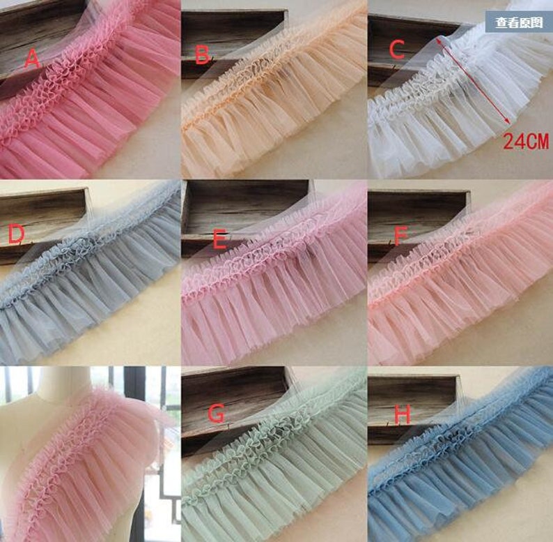 8 Colors Mesh Pleated Tutu Lace Ruffled Lace Lolita Lace Lace Trim for ...