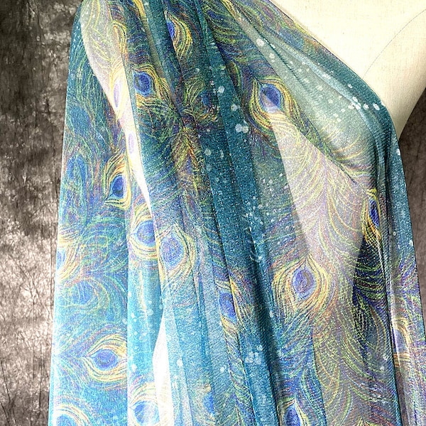 Peacock Fabric - Etsy