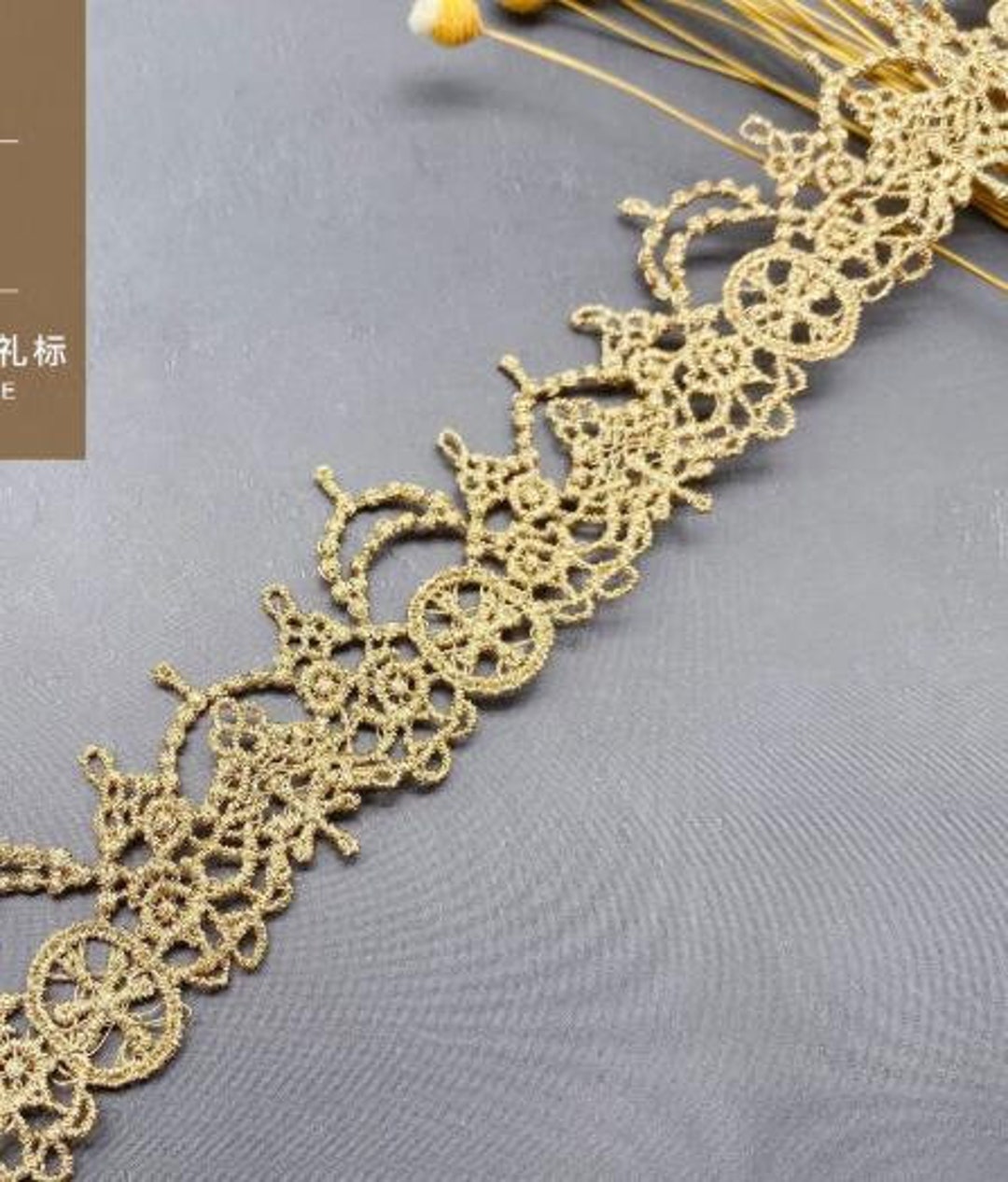 High Quality Gold Lace Trim, Gold Lace, Bridal Wedding Dress Edge Lace ...