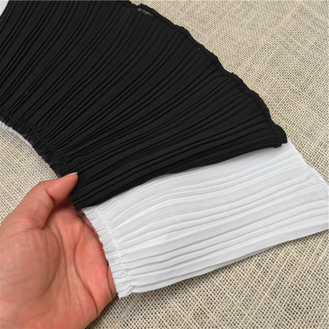 2 Yards Lace Trim White Balck Ruffled Stretchy Wedding Trim 6.69" Width ...