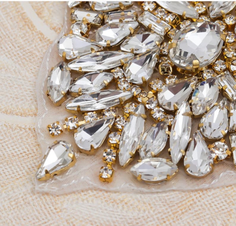 3 Colors Gorgeous Clear Rhinestone Luxurious High-grade Gold - Etsy