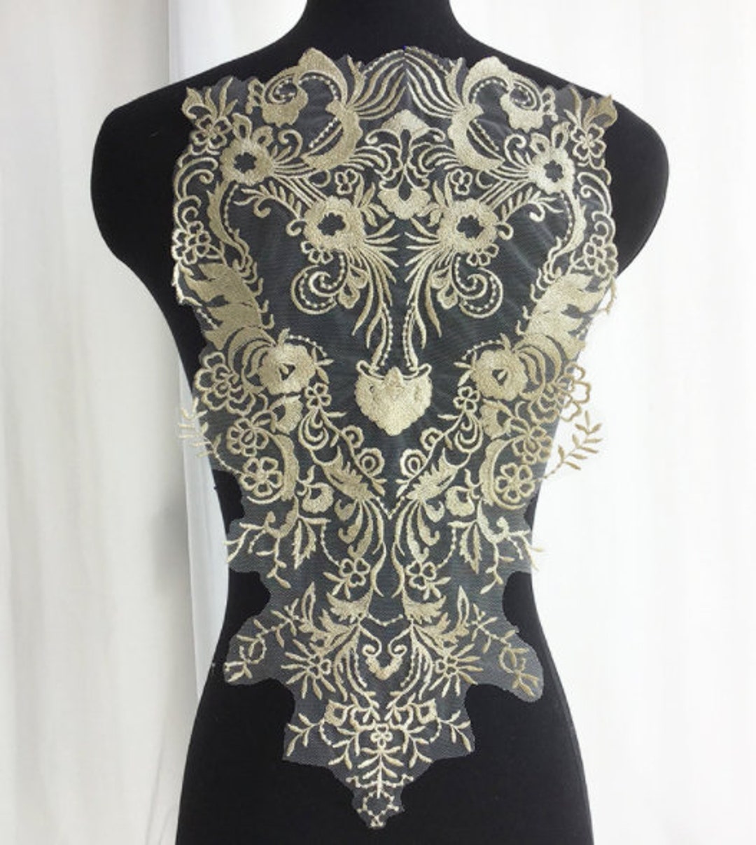 Big Gold Flower Embroidery Flower Alencone Super Luxury Lace Appliques ...