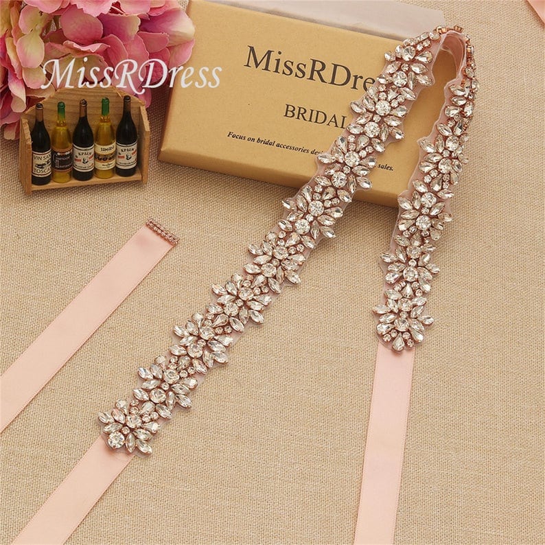 Three Colors Rose Gold Belt Gold Belt Silver Bride Belt | Etsy