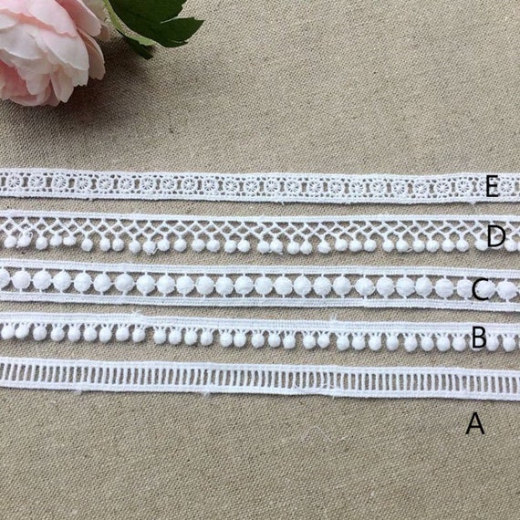 10 yards Lovely Cotton Lace Trim White Ribbon Lace White Cotton Lace Trim for Bridal Sewing Applique Gift wrap Crafting