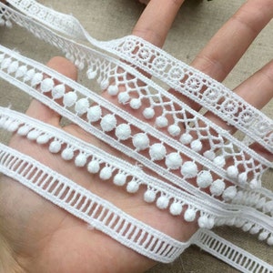 10 Yards Lovely Cotton Lace Trim, White Ribbon Lace, White Cotton Lace ...