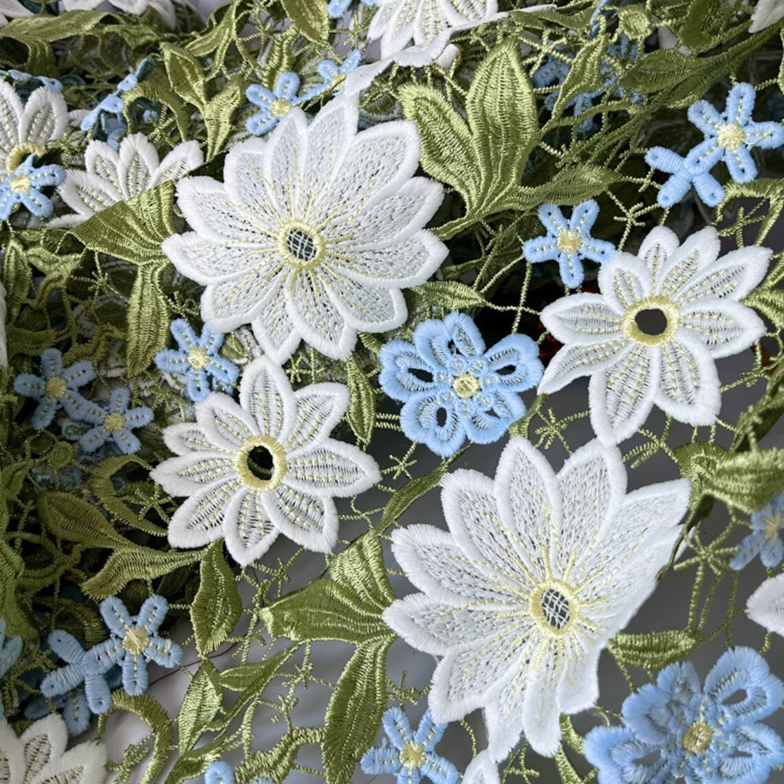 Lace Fabric Solid Floral Embroidery Alencon Alice Exquisite for Bridal ...