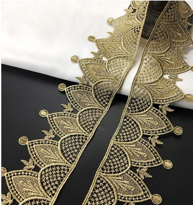Gold Widened and Thickened Lace Lace, Crown Lace Decoration DIY Gold ...