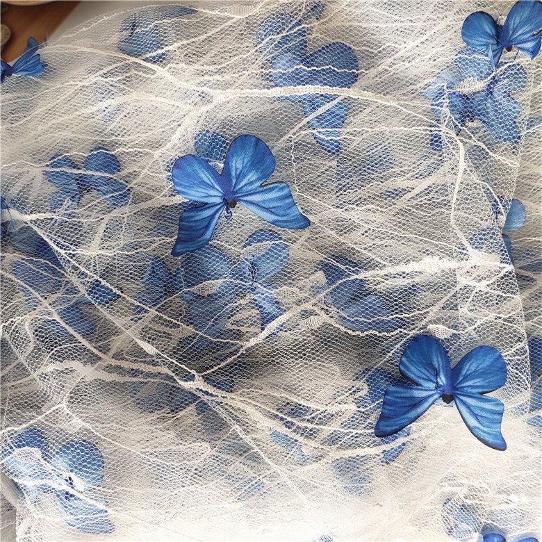 5 Colors Lace Fabric Tulle 3D Butterfly Solid Romantic for - Etsy