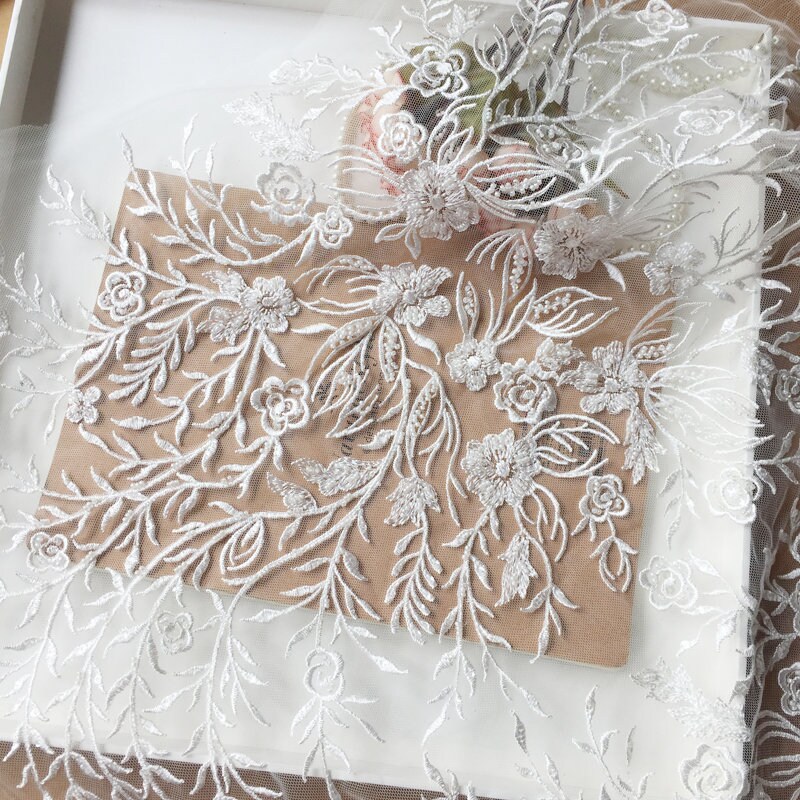 Bead Pearl Elegant Lace Wedding lace Bridal Lace Lace Fabric | Etsy