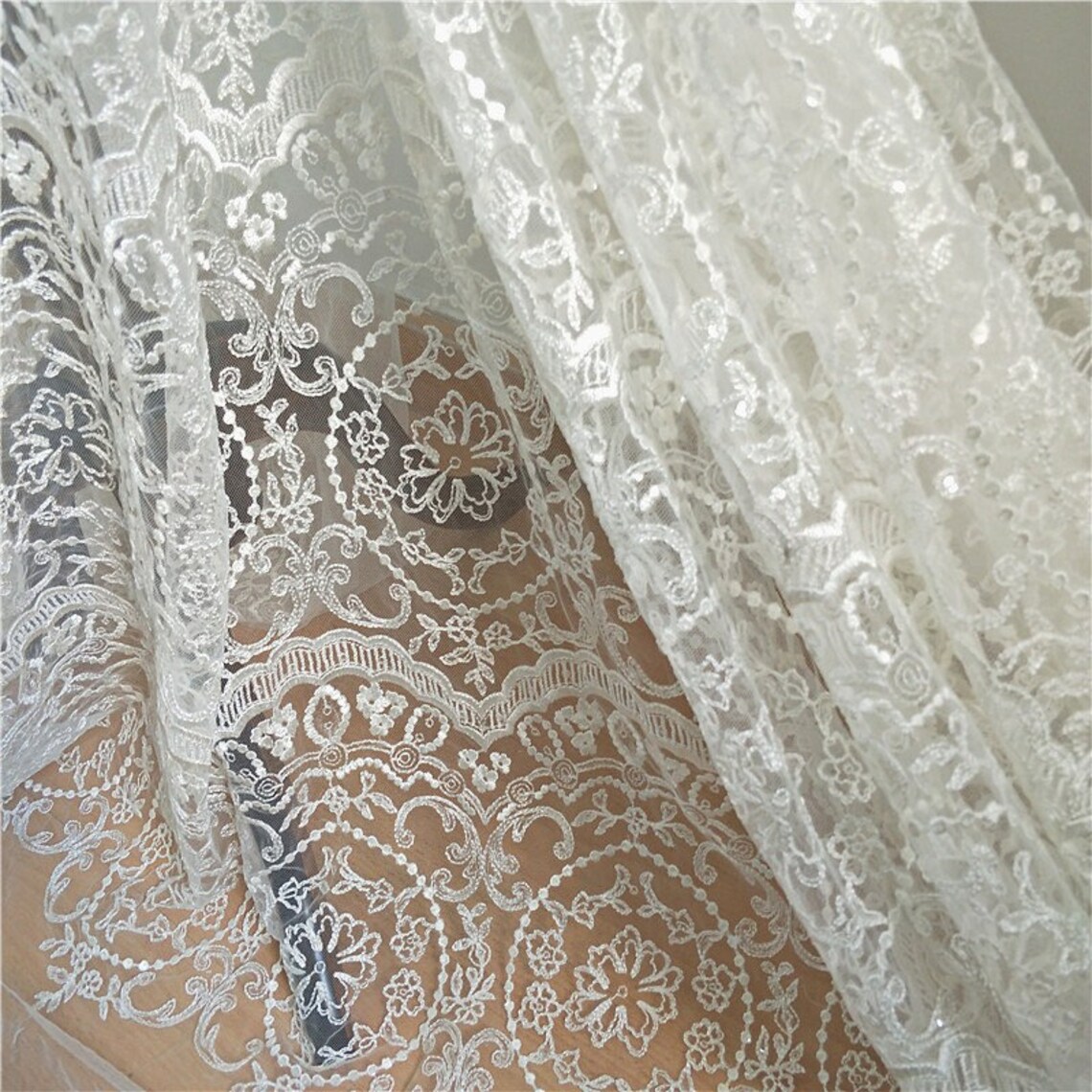 1 Yard Sequins Ivory Retro Flower Alice Exquisite Retro Ivory - Etsy