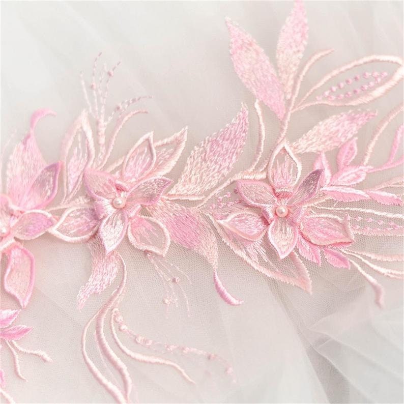 7 Colors 1 Piece 3D Large Flower Pearl Lace Super Luxury Lace | Etsy