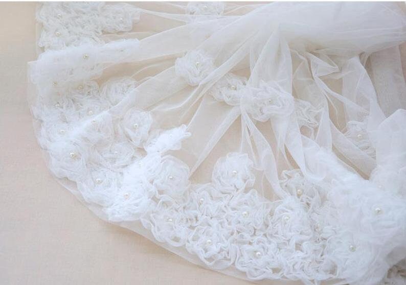 5 Colors Exquisite Beaded Mesh Gauze Embroidery Lace Handmade | Etsy