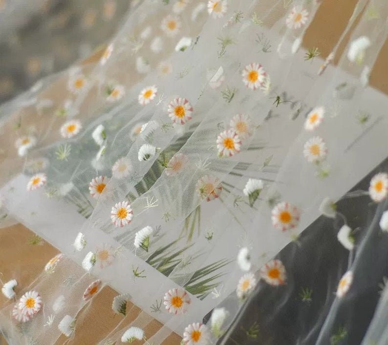 9 Colors Lace Fabric Multicolor Lace Fabric Beautiful Daisy - Etsy