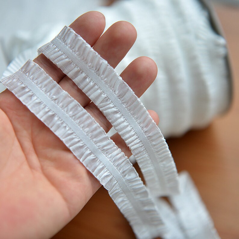 4 Yards Ivory Stretchy Ruffled Lace Trim Floral Wedding Trim - Etsy