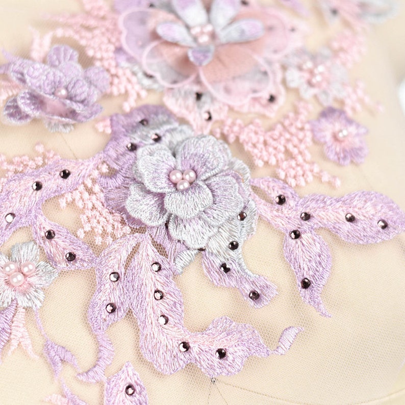 1pc 3D Purple Bead Pearl Lace Super Luxury Tulle Lace | Etsy