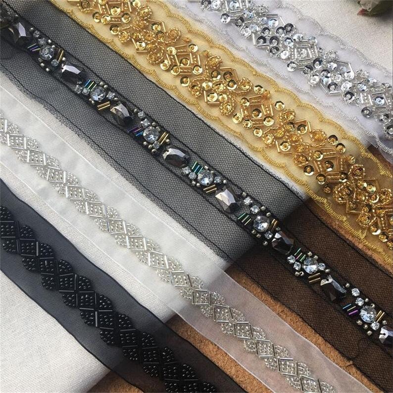 High quality lace trim mesh wedding gown handmade beaded pearl | Etsy