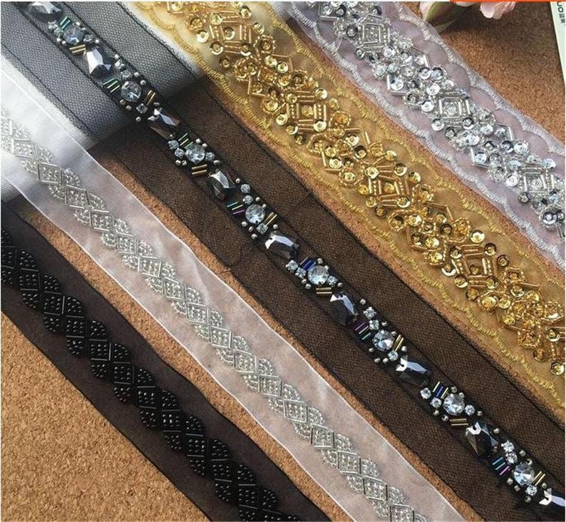 High quality lace trim mesh wedding gown handmade beaded pearl | Etsy