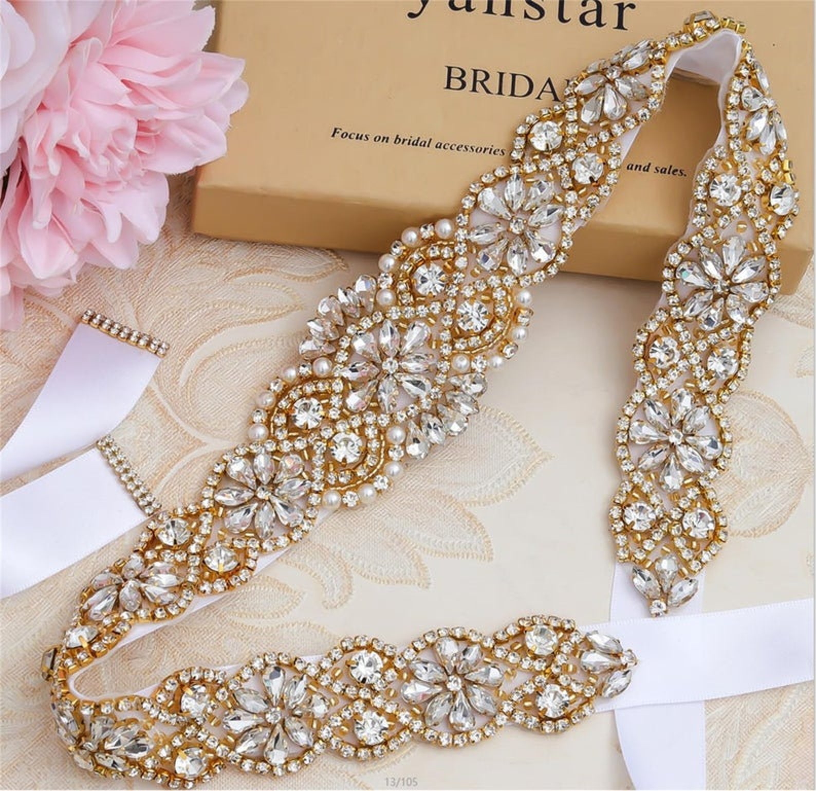 Three colors Luxurious high-grade Gold Wedding Belt Bridal | Etsy