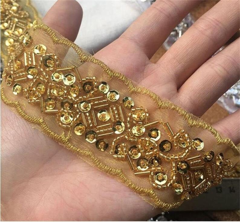 High Quality Lace Trim Mesh Wedding Gown Handmade Beaded Pearl | Etsy