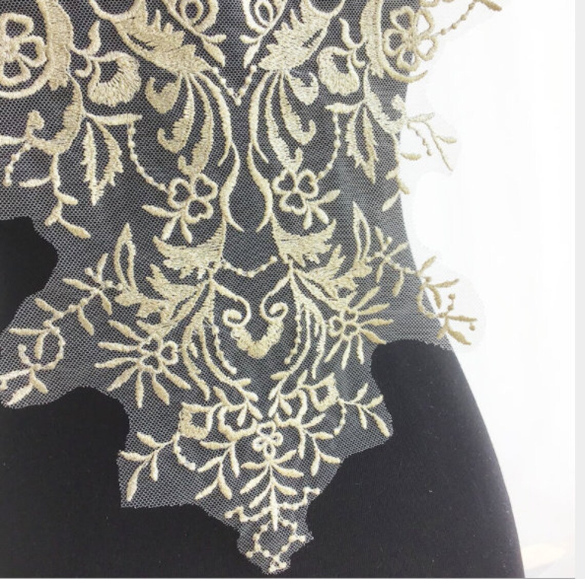 Big Gold Flower Embroidery Flower Alencone Super Luxury Lace Appliques ...
