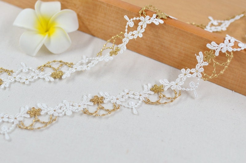 Exquisite Custom White Gold Lolita Lace Venice Alice Lace Trim - Etsy