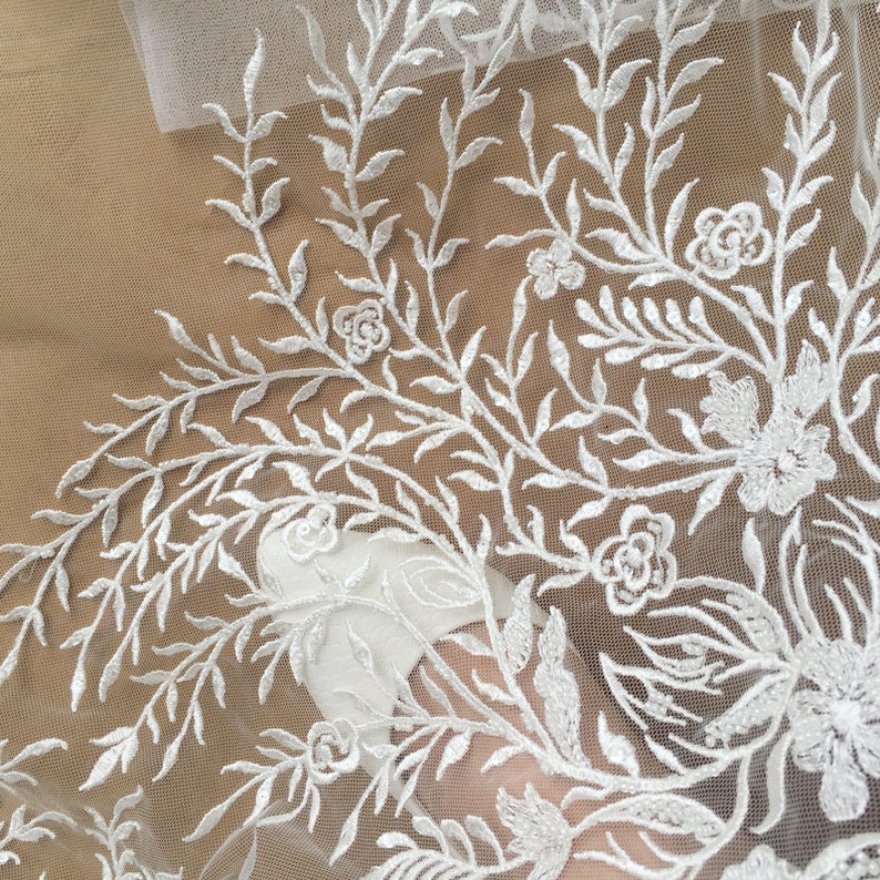 Bead Pearl Elegant Lace Wedding Lace Bridal Lace Lace Fabric | Etsy