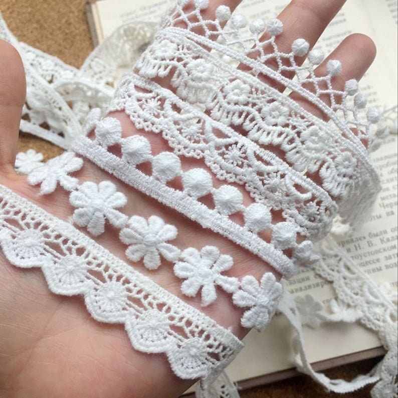 10yards Lace Trim Narrow Lace Crochet Lace Trim Cotton Lace | Etsy