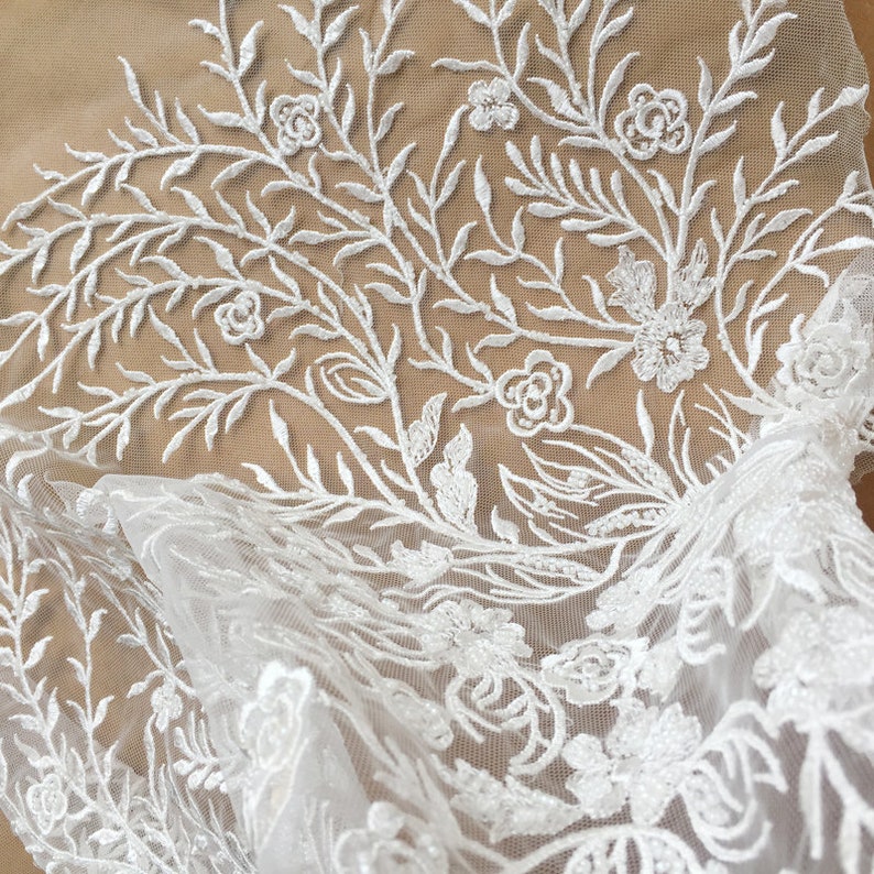 Bead Pearl Elegant Lace Wedding Lace Bridal Lace Lace Fabric | Etsy