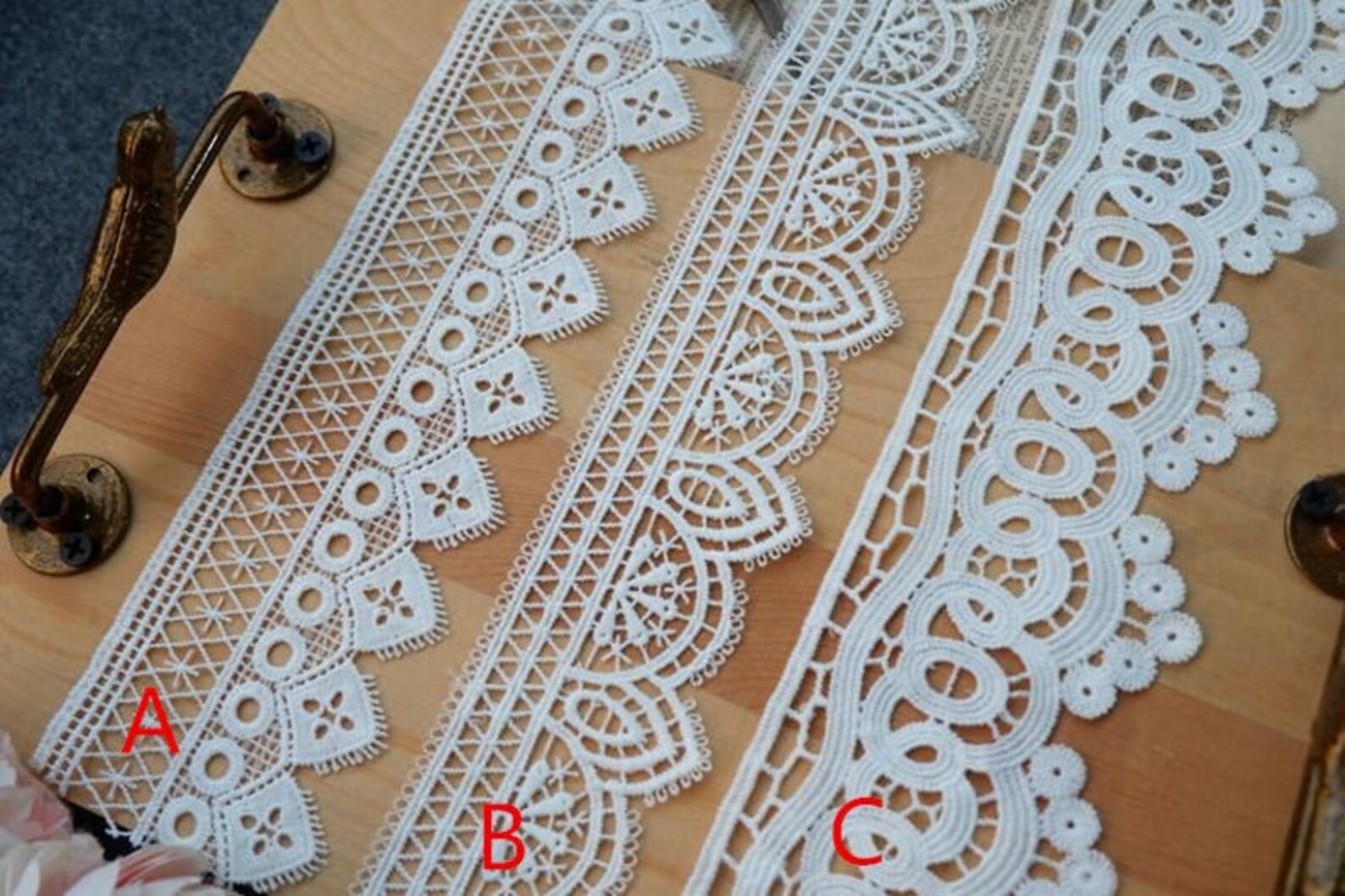 2 Yards Lace Trim White Trim, , Garter Scallop Lace, Lace Collar, Hair ...