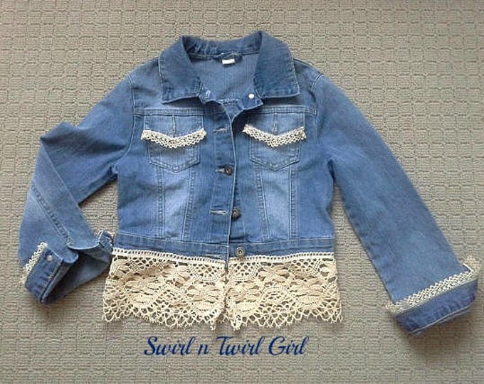 BOHO JEAN JACKET Denim Jacket Crochet Jacket Girls Jacket - Etsy