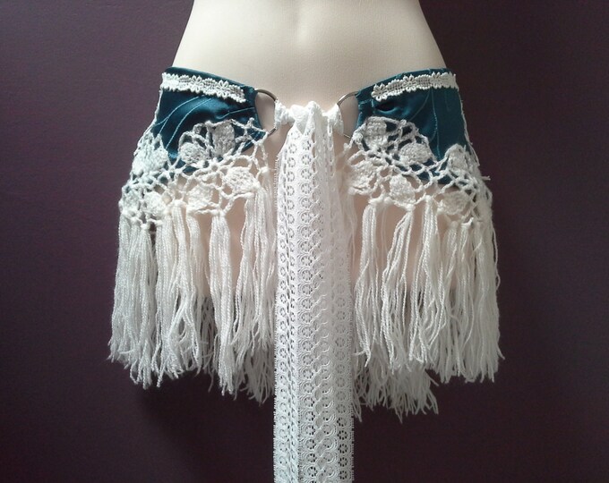 WOMANS FESTIVAL BELT, Boho Gypsy Belt, Belly Dance Hip Skirt, Teal Blue ...
