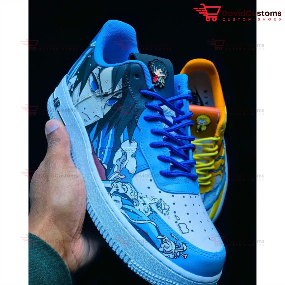 Demon Slayer Kimetsu No Yaiba Giyu X Zenitsu AF1 Custom Shoes, Custom ...