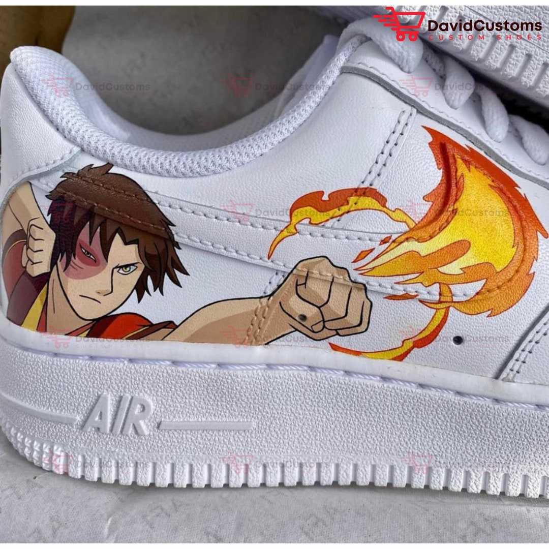 Avatar the Last Airbender Prince Zuko AF1 Custom Shoes, Custom Hand ...