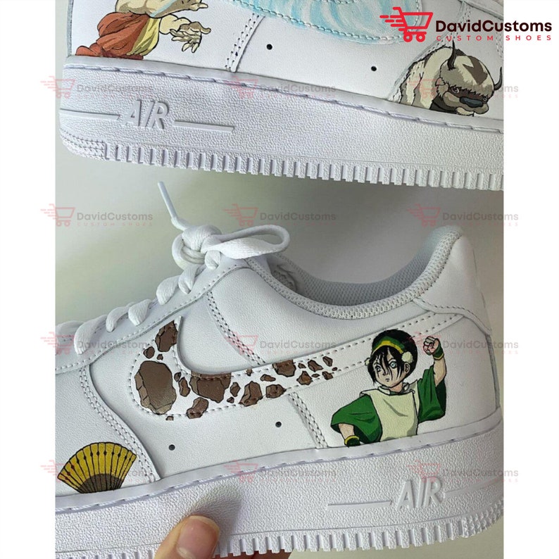 Avatar the Last Airbender Aang X Toph Beifong AF1 Custom Shoes, Custom ...