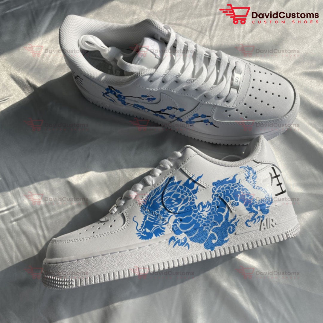 Dragon AF1 Custom Shoes, Custom Hand Painted Shoes, Shoes AF1 Drip ...