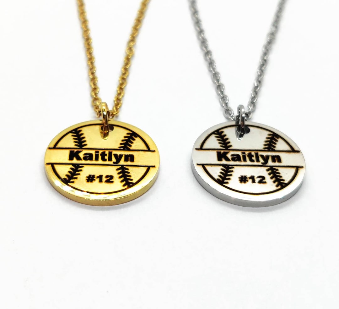 PERSONALIZED SOFTBALL NECKLACE, Softball Gifts for Girls, Baseball Mom ...