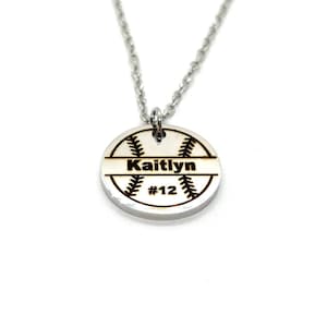PERSONALIZED SOFTBALL NECKLACE, Softball Gifts for Girls, Baseball Mom ...