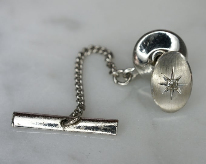 Dolan Bullock 14k White Gold and Diamond Tie Tack - Etsy
