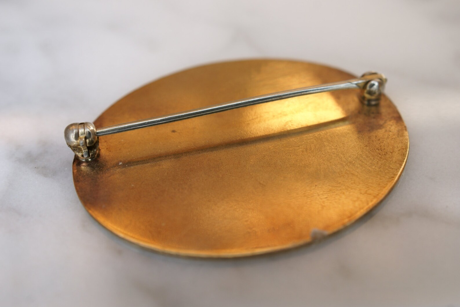 14K Yellow Gold Filled Oval Monogrammed Pin - Etsy