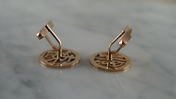 14K Yellow Gold Chinese Symbol Cufflinks - Gem