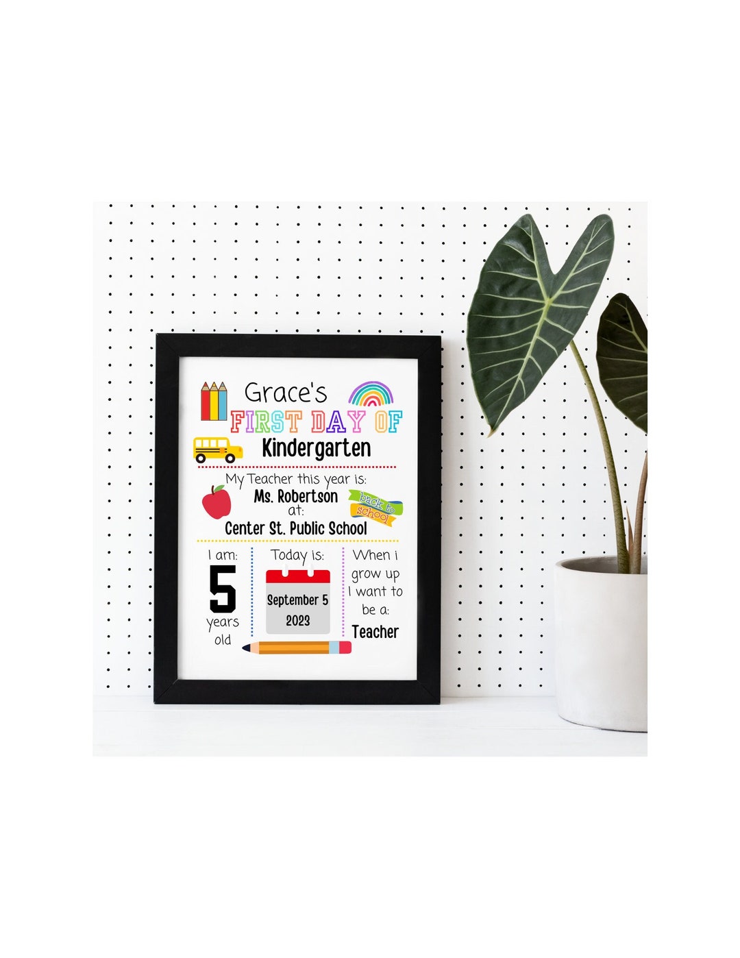 Custom First Day of School Printable Sign Board - Etsy