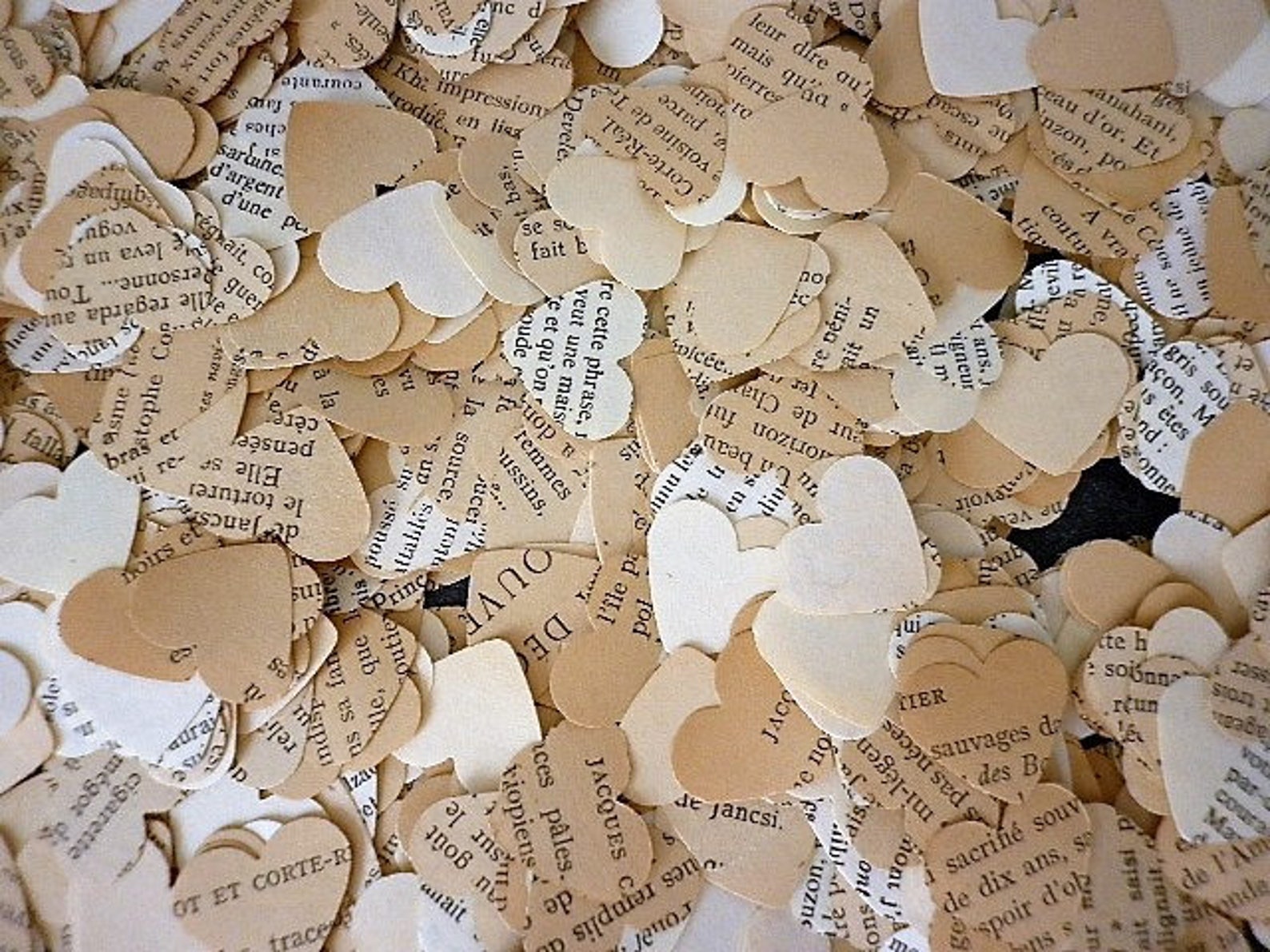 2000 Confetti Hearts a Mixture of French Vintage Patina - Etsy