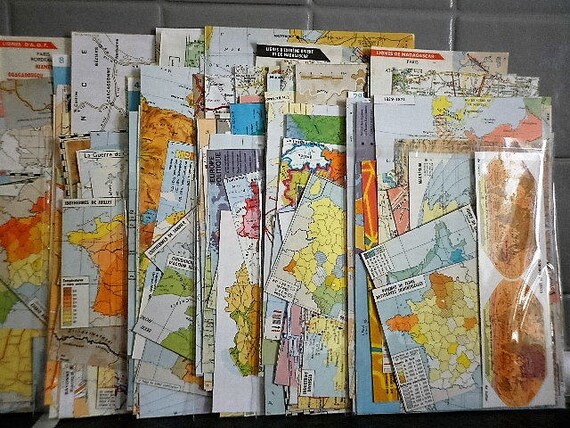 World Map Assorted Packing 40 Different Pieces of Paper - Etsy