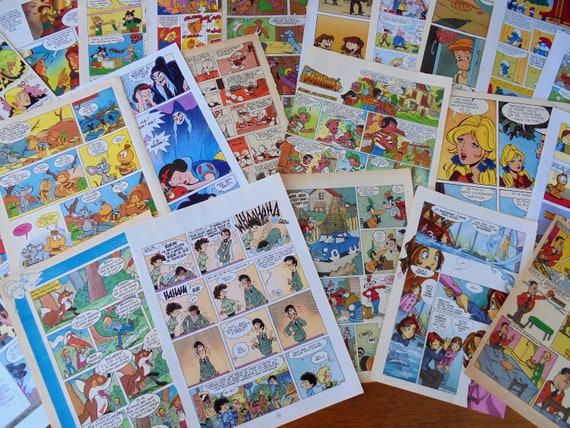 25 Pages of Comic Strips for Art Collage Decoupage Junk | Etsy