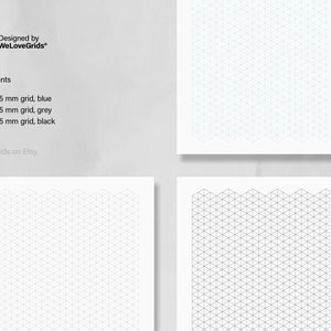 Isometric Grid Paper / A3 / Digital Grid Paper / Creative Tools / Blue ...