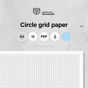 Circle Grid Paper / A3 / Digital Grid Paper / Creative Tools / Blue ...