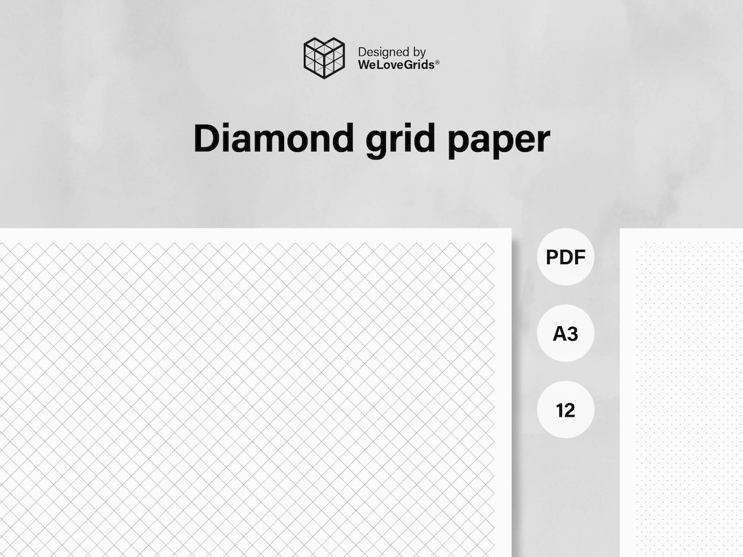 Diamond Grid Paper / A3 / Digital Grid Paper / Welovegrids® - Etsy