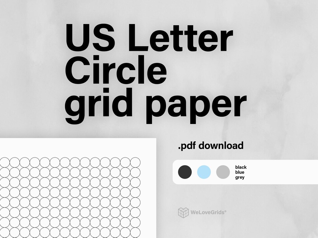US Letter Circle Grid Paper – 5 Mm 10 Mm, Tiled and Offset Styles, Blue ...