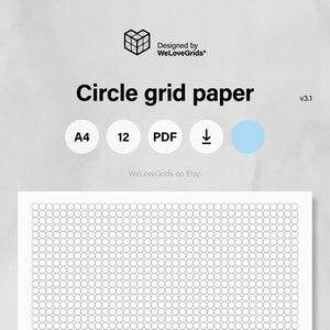 Circle Grid Paper / A4 / Digital Grid Paper / Creative Tools / Blue ...